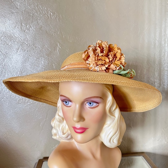 RHONDA MADISON | Accessories | Timeless 95s Gold Straw Wide Brim Hat ...
